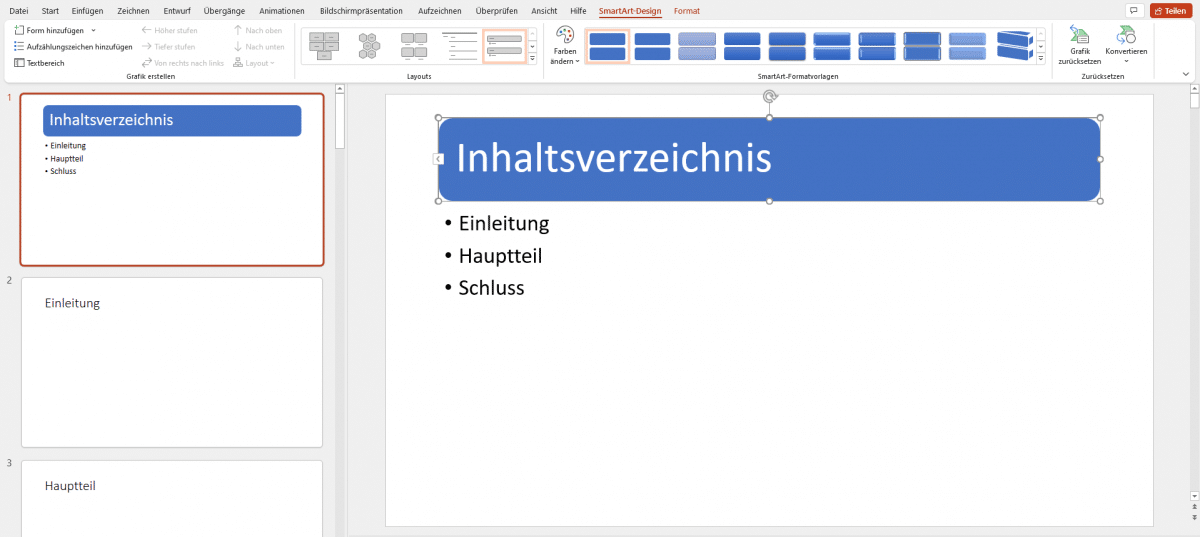 PowerPoint-Inhaltsverzeichnisse erstellen – So geht’s!